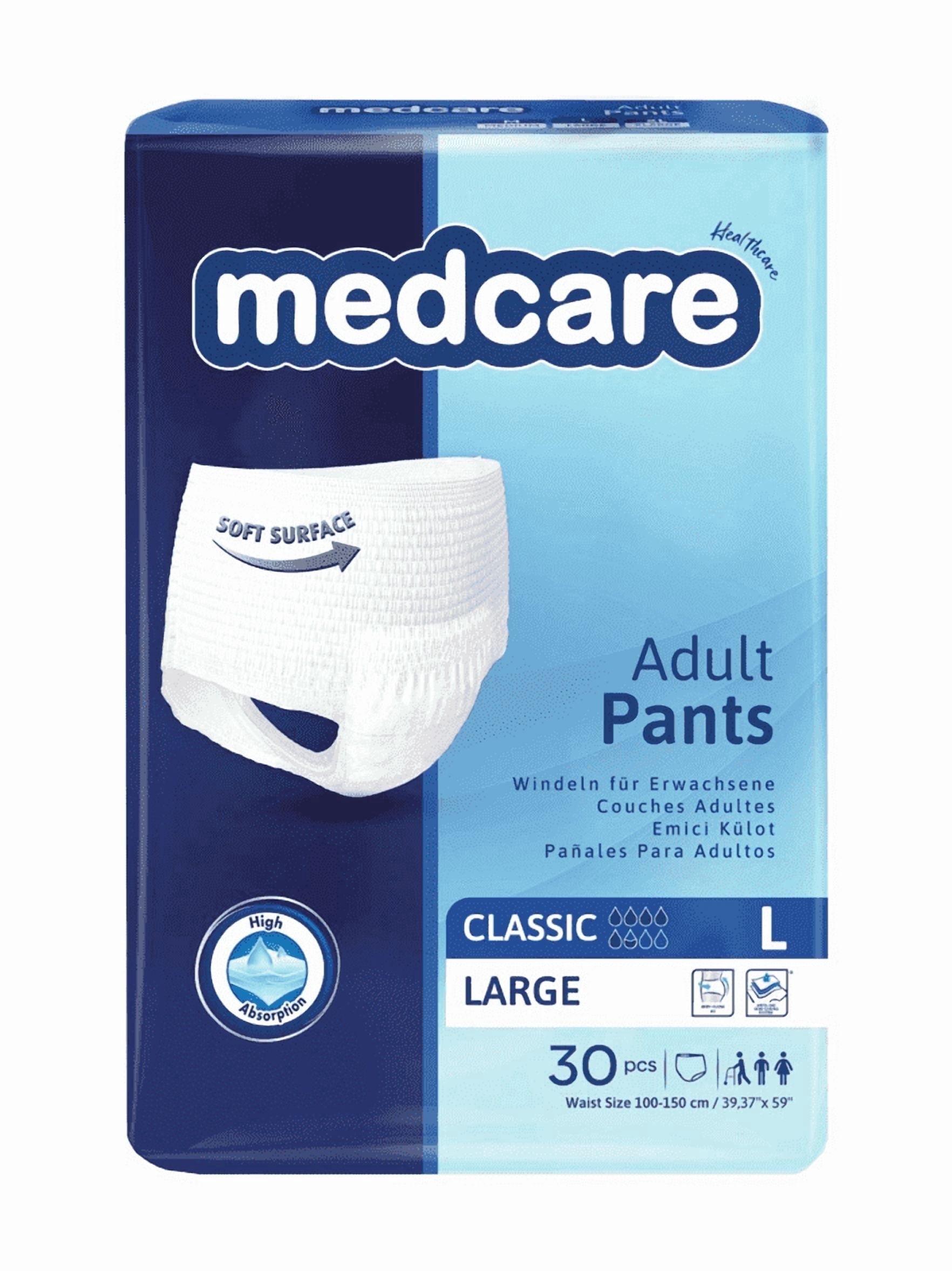 Medcare Adult Pull-Up Underwear – Large (39.37"–59.05") | 30 Pack ...