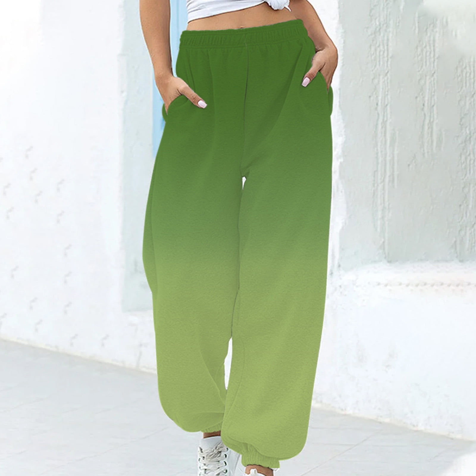 Babysbule Womens Gradient Cargo Pants Women's Casual Loose Sports ...