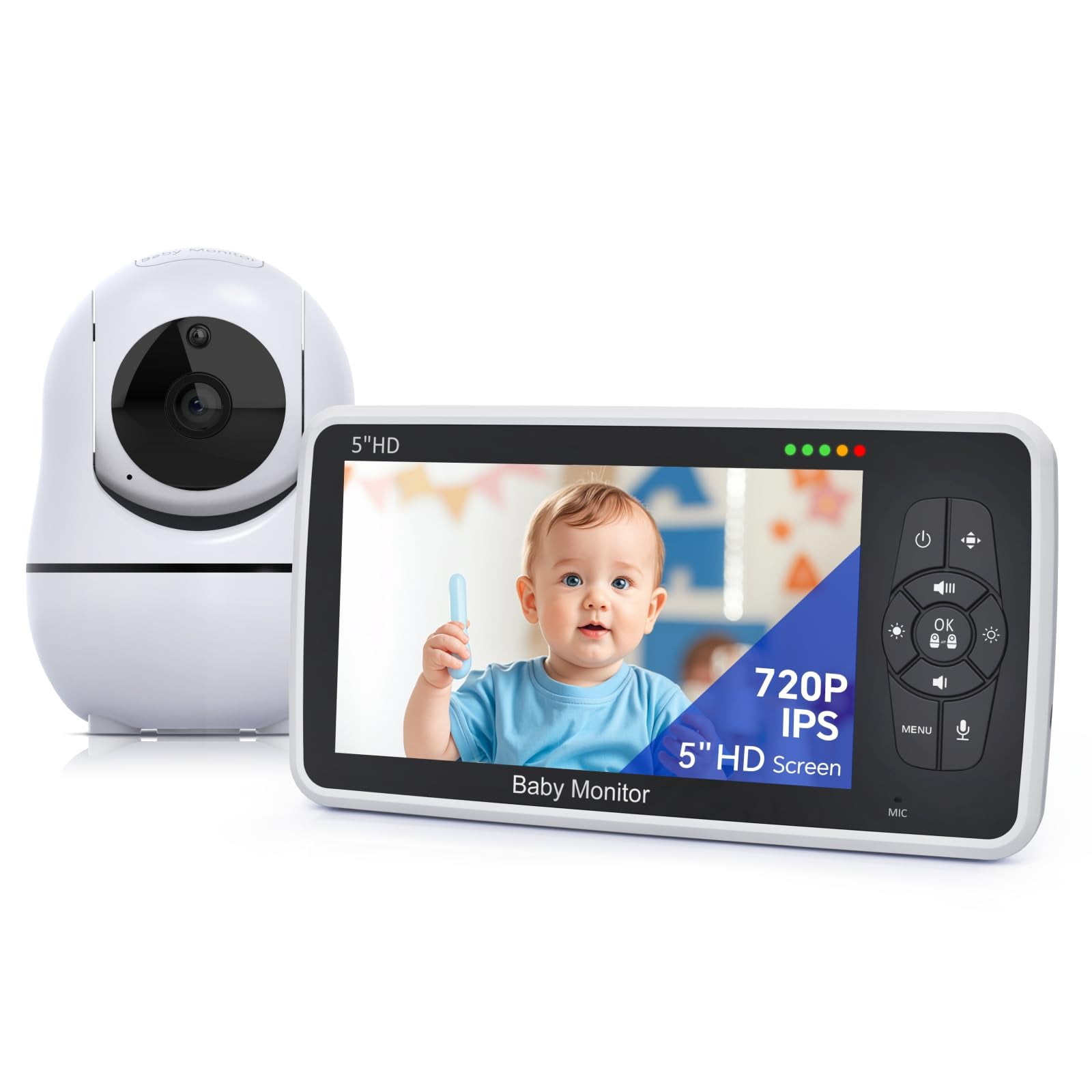 Babystar Baby Monitor with Camera and Audio, 720P HD Resolution 5 ...