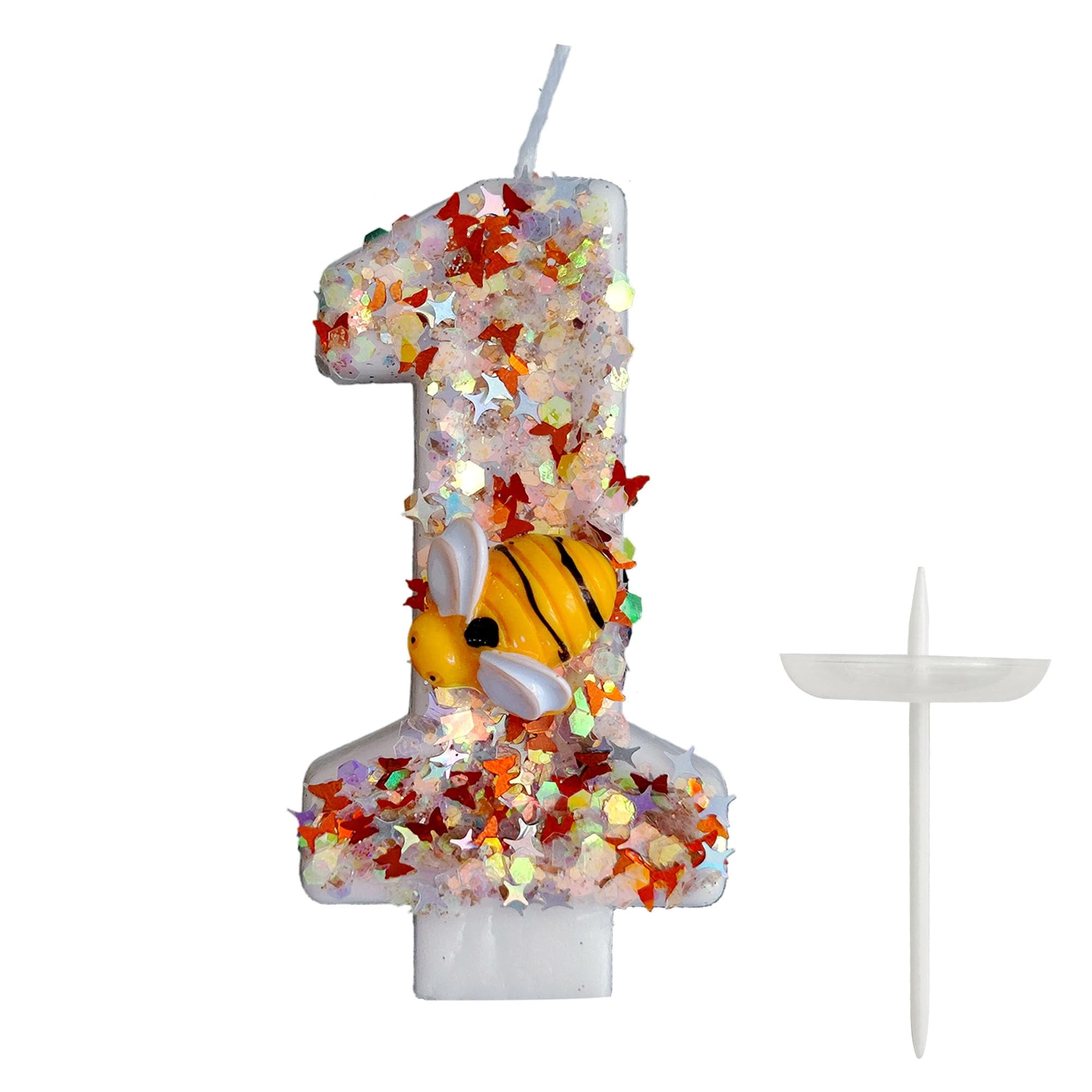 Babytree Bee Number 1 Candle Birthday Girl First 1 Cake Topper Birthday ...