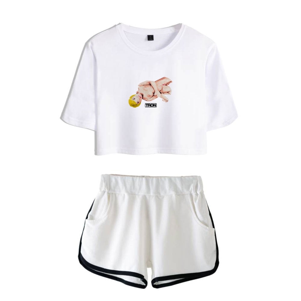 Babytron Merch Doll Crop Top T-shirt Suits Hip Hop Rapper Music T Shirt ...