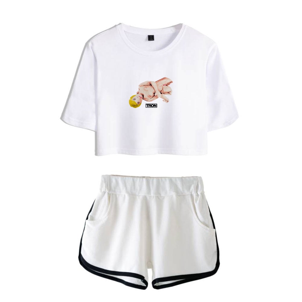 Babytron Merch Doll Crop Top T-shirt Suits Hip Hop Rapper Music T Shirt ...