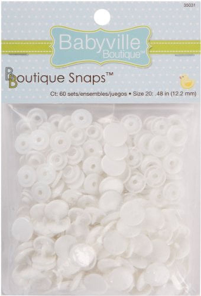 Babyville Boutique 35031 Snaps, Size 20, White (60-Sets) - Walmart.com
