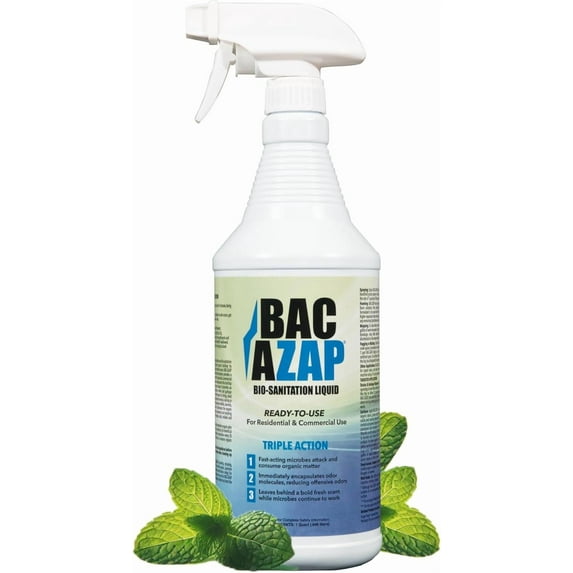 Bac-Azap Odor Eliminator, Ready-to-Use Bio-Sanitization Liquid ...
