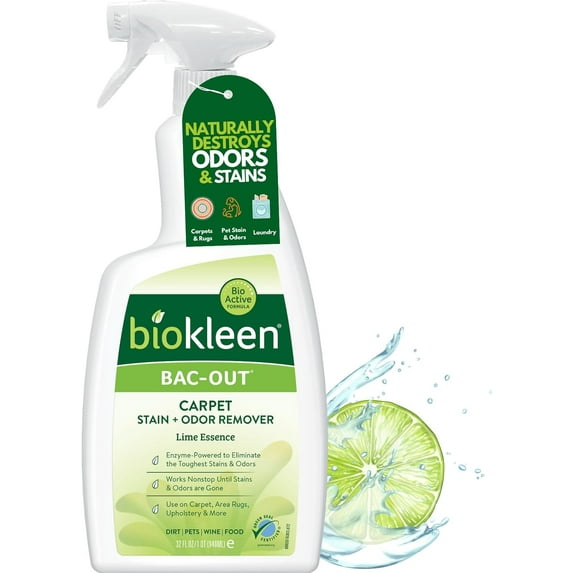 Bac-Out Enzyme Stain Remover - 32 Ounce - Natural Foam Spray, Destroys ...