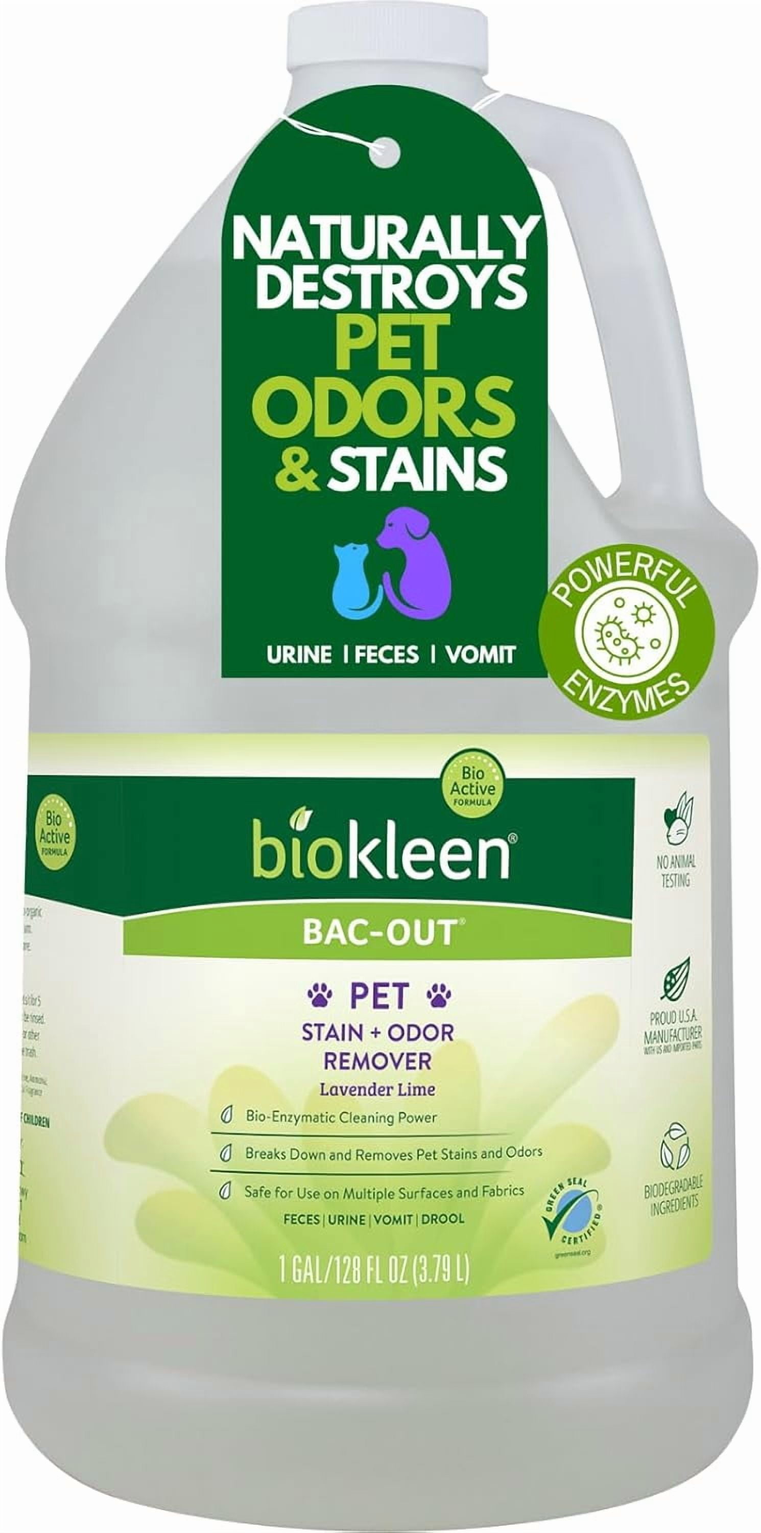 Bac-Out Pet Stain Remover - Enzymatic, Natural, Plant-Based Destroys Stains & Odors, Safe for ...