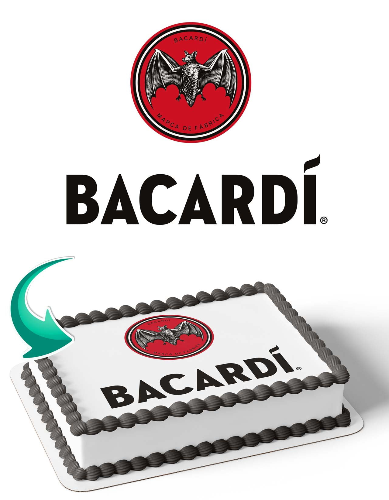 Bacardi Edible Image Cake Topper Personalized Birthday Sheet Decal ...