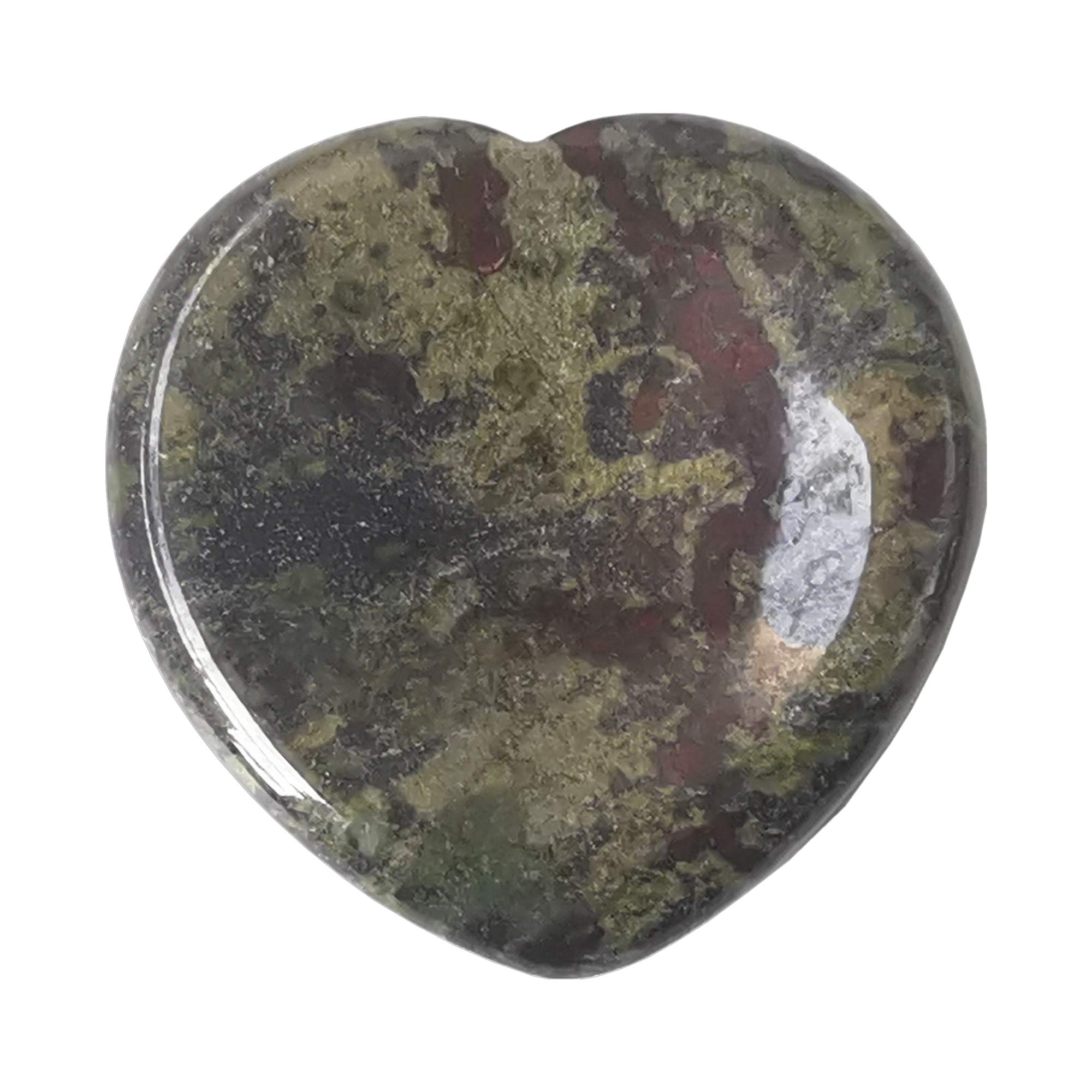 Bacatgem Natural Dragon Blood Jasper Heart Chakra Thumb Worry Stone ...
