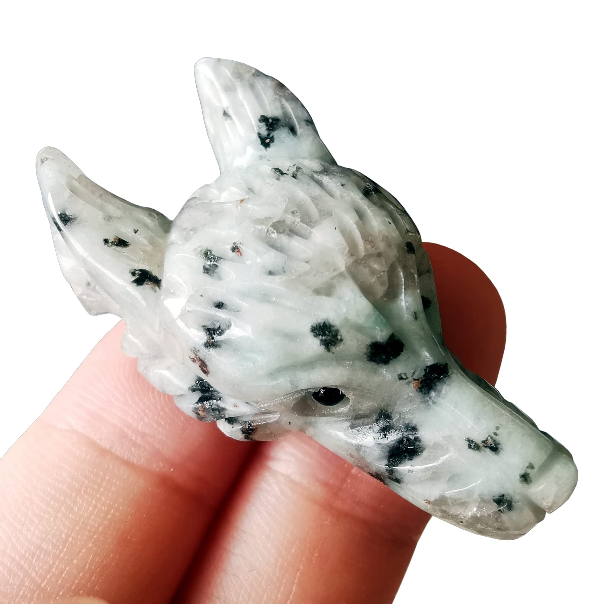 Bacatgem- Sesame Jasper 1.57 Inchs Wolf Head Pocket Crystals and ...