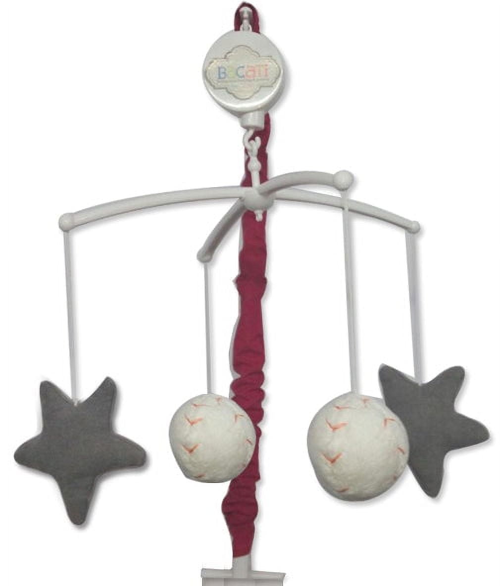 Bacati - Baseball Red/Grey Musical Baby Crib Mobile - Walmart.com