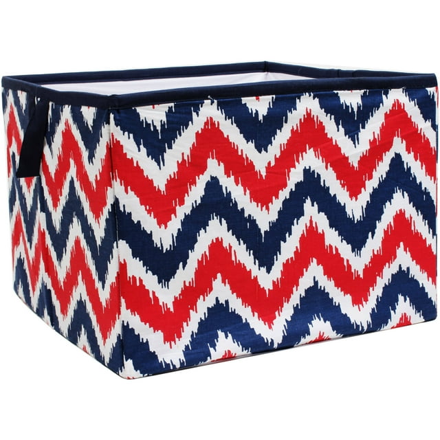 Bacati - MixNMatch Navy/Red Zigzag Cotton Percale Fabric covered ...