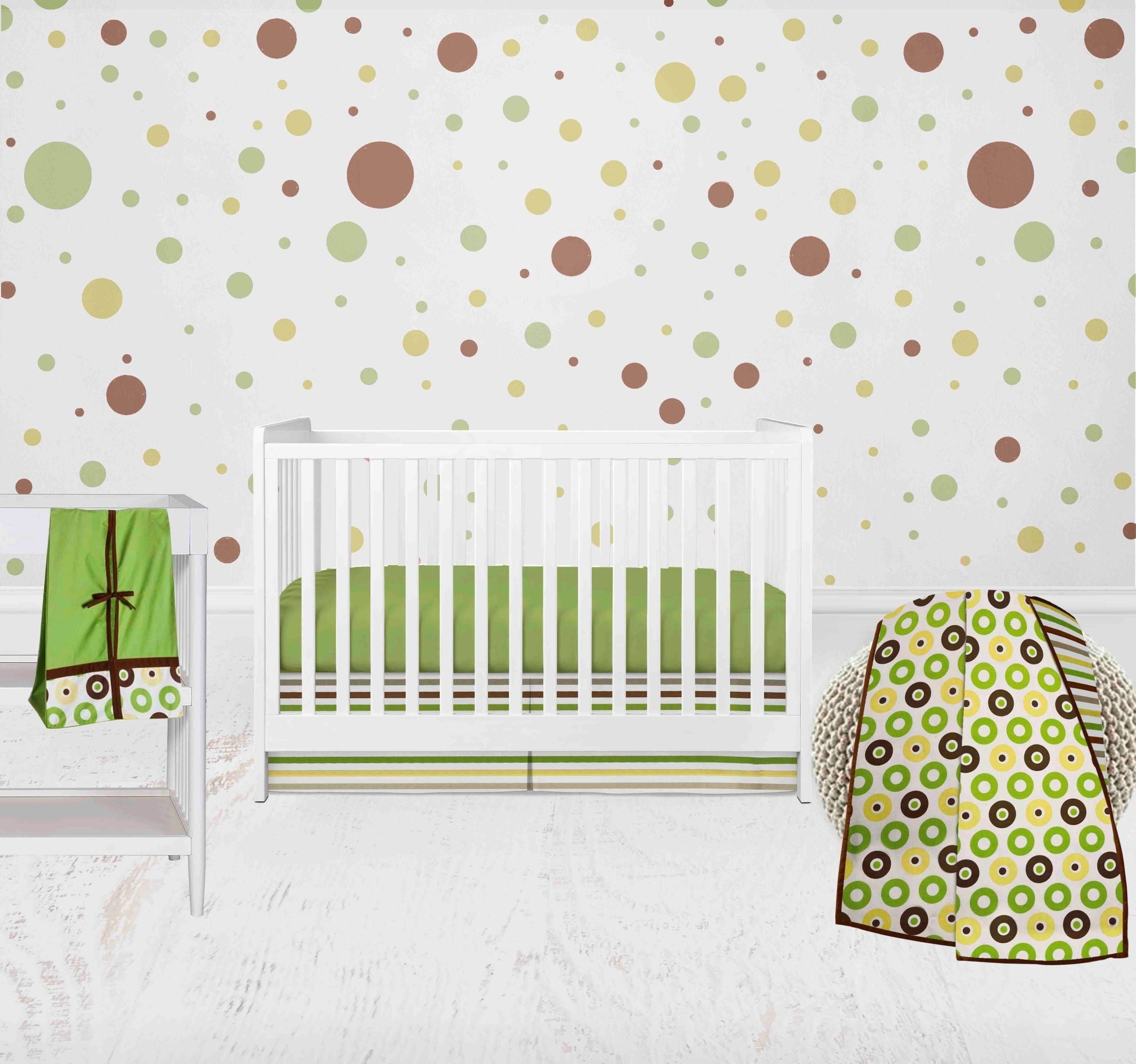 Bacati - Mod Dots Stripes 4-Piece Crib Bedding Set with Diaper Stacker ...