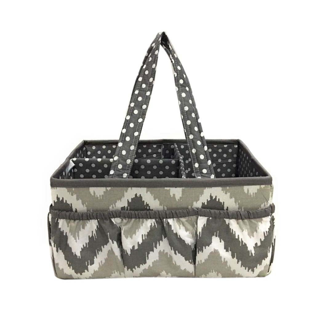 Bacati - Nursery Storage Caddy Mix N Match Ikat Chevron/Dots Grey ...