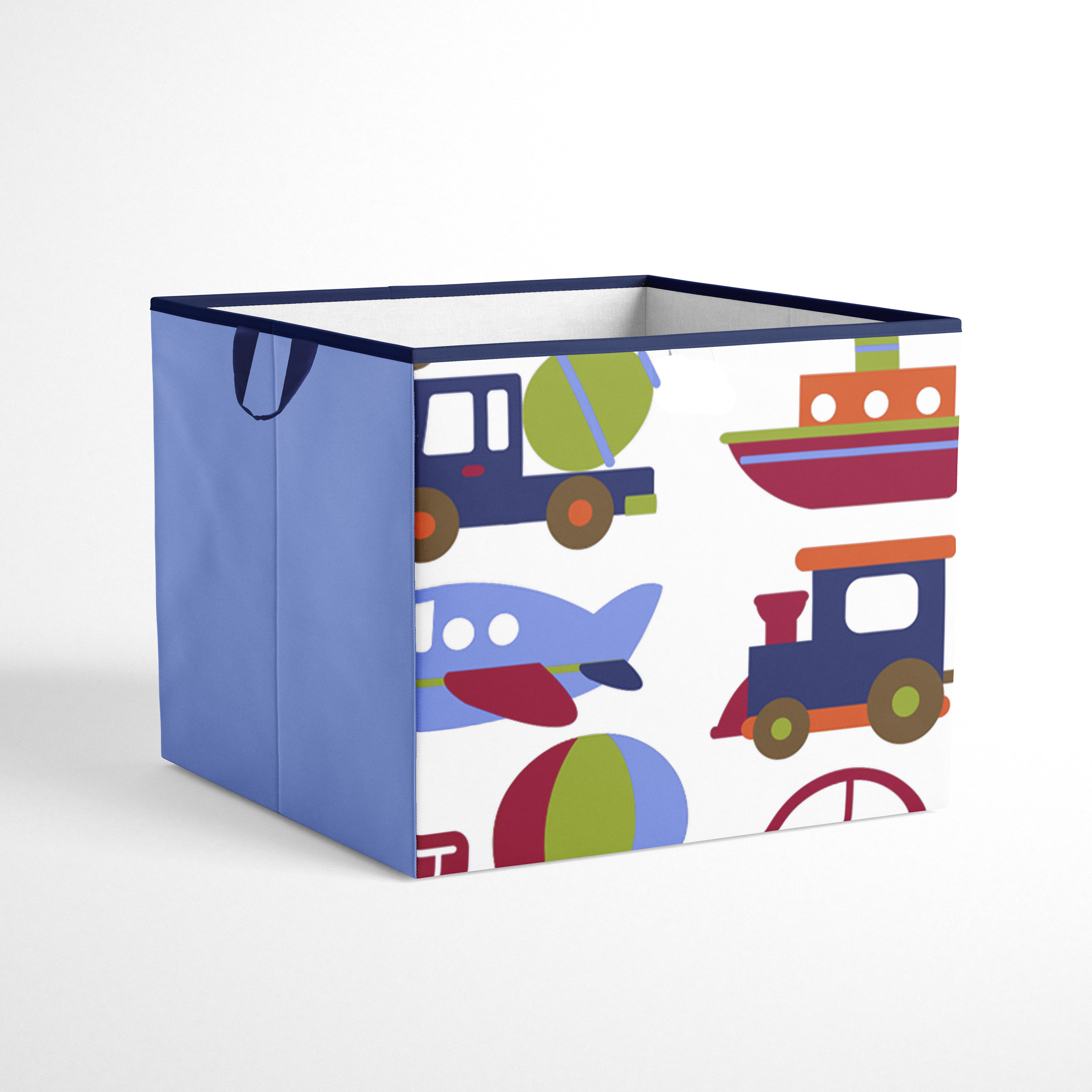 Bacati - Transportation Cotton Percale Fabric covered Storage, Small ...