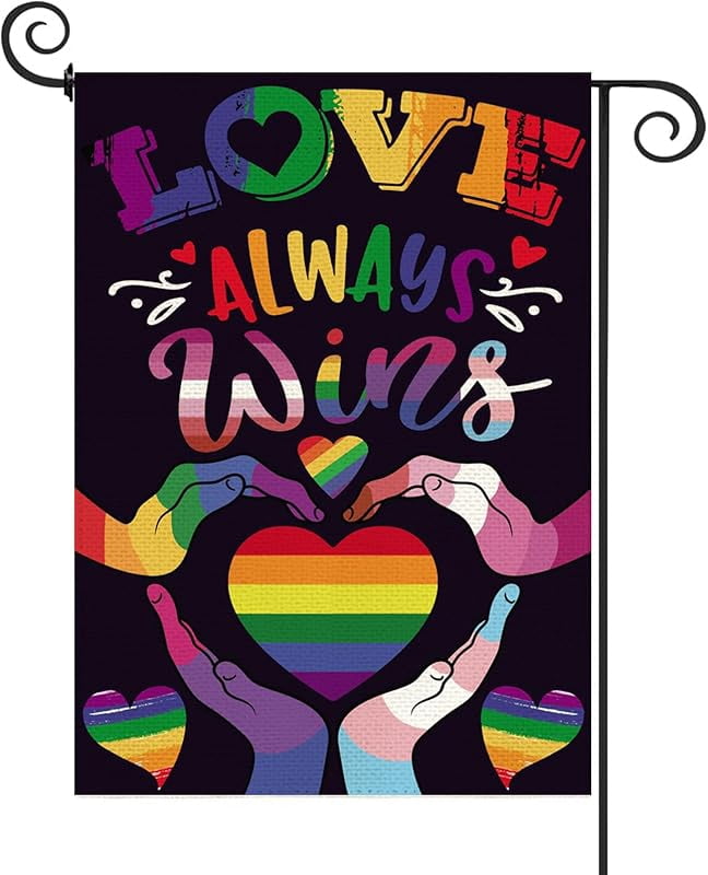 Baccessor Love Always Wins Garden Flag Double-Sided 12 x 18inch Rainbow ...