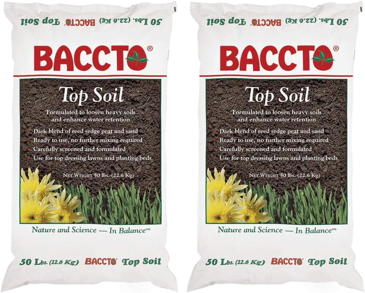 Baccto Top Soil for Lawns, Gardens, and Raised Planting Beds with Reed ...