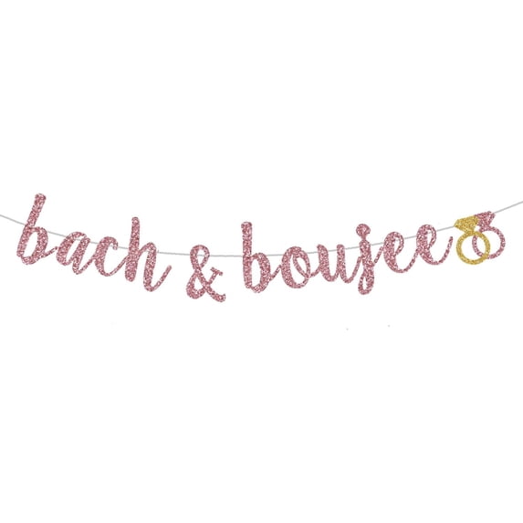 Bach & Boujee Banner, Rose Gold Glitter Bridal Shower, Engagement Party ...