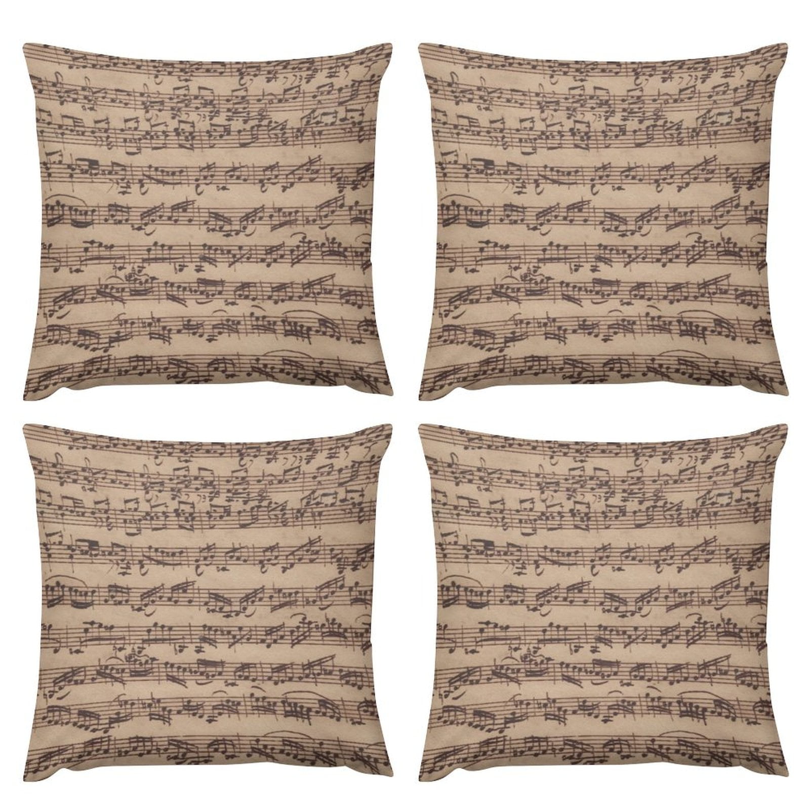 Bach Chaconne 4 Pcs Cushion Covers Sofa Cushion Covers Short Plush ...
