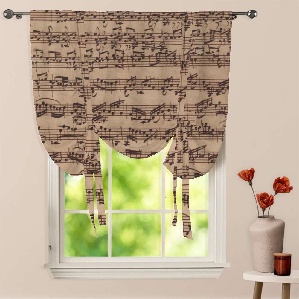 Bach Chaconne Window Curtain for Living Room Roman Curtain Kitchen Tie ...