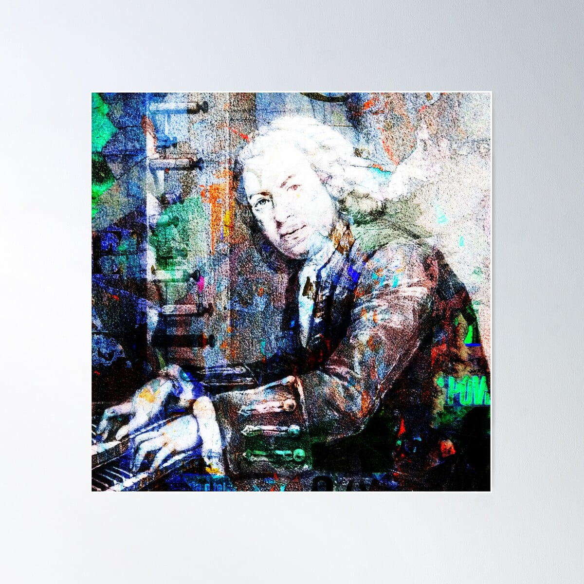Bach Composer Musician Collage Portrait Poster Wall Art, Modern Wall ...