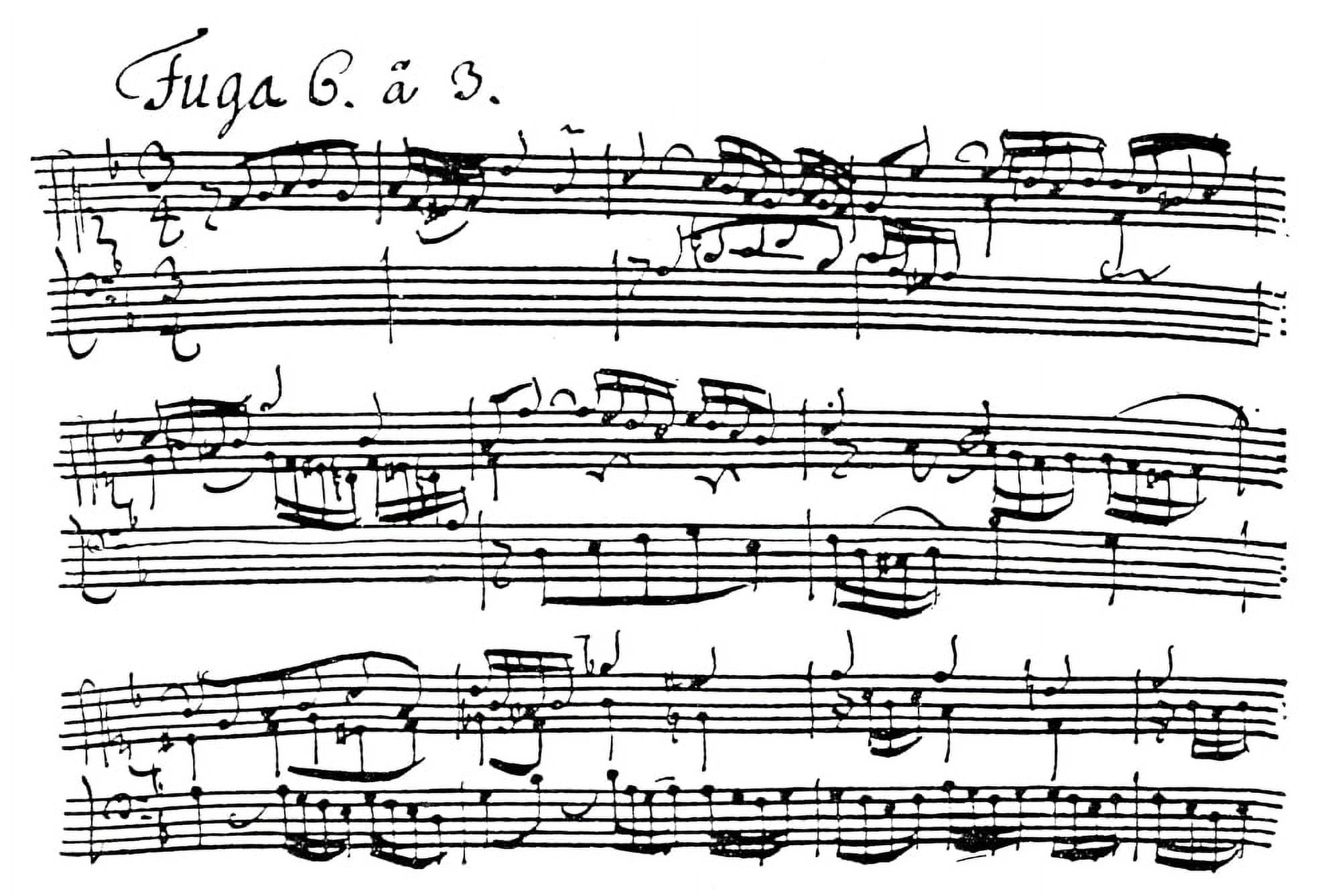 Bach: Manuscript, 1722. /Nthe Autograph Manuscript Of The D-Minor Fugue ...