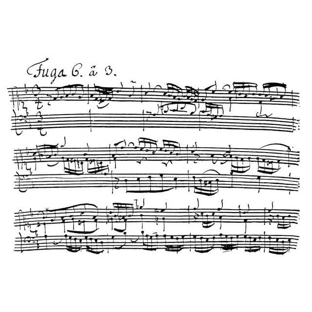 Bach: Manuscript, 1722. /Nthe Autograph Manuscript Of The D-Minor Fugue ...