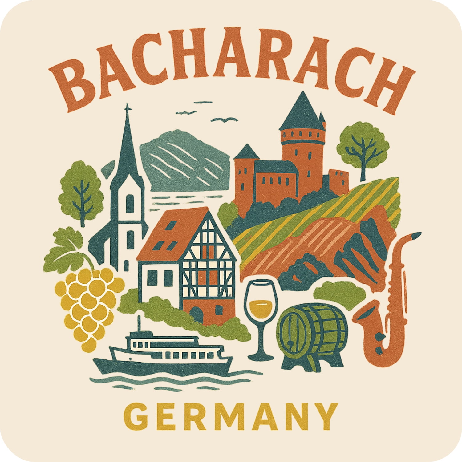 Bacharach Germany Keepsakes Souvenir Vinyl Sticker – Destination Travel ...