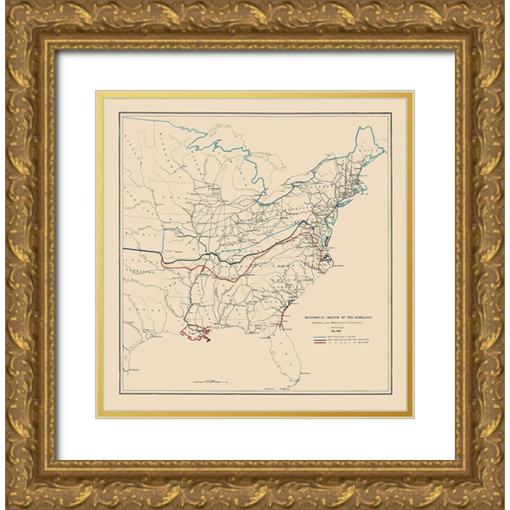 Bache 12x12 Gold Ornate Wood Framed with Double Matting Museum Art ...