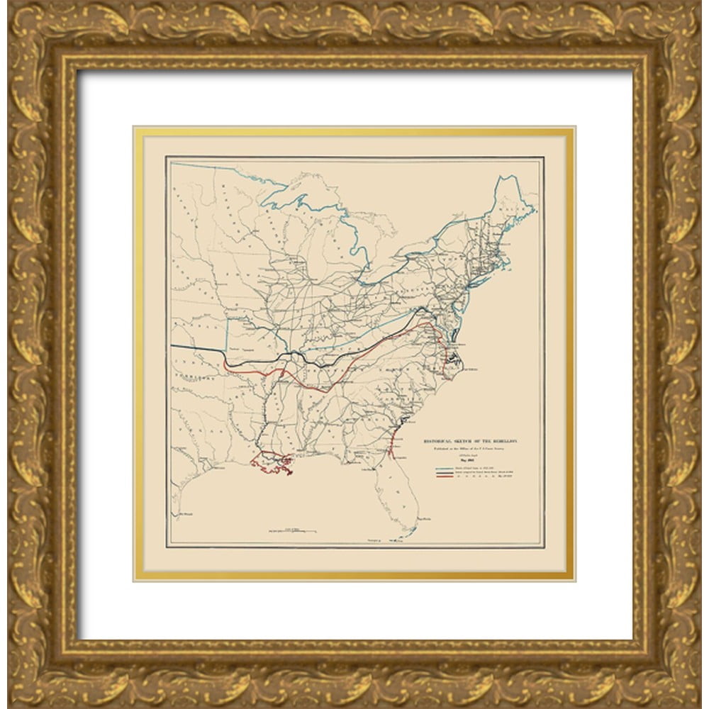 Bache 15x15 Gold Ornate Wood Framed with Double Matting Museum Art ...