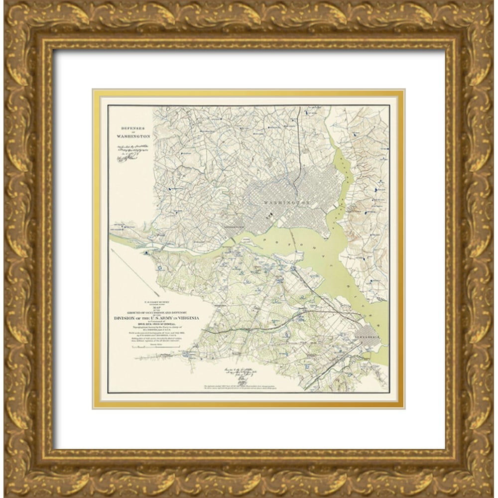 Bache 20x20 Gold Ornate Wood Framed with Double Matting Museum Art ...