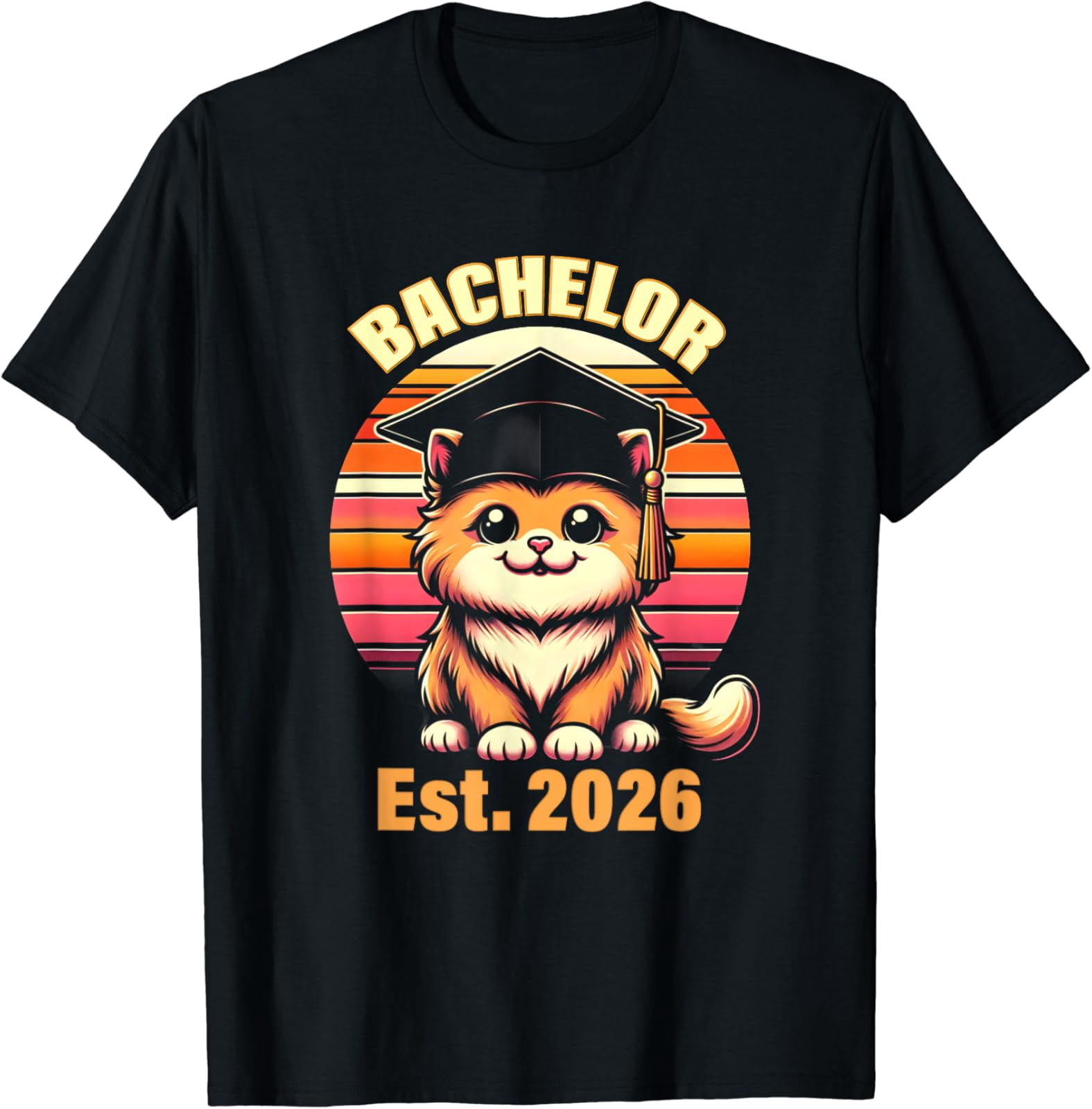 Bachelor 2026 Graduate College For Uni Degree University Cat T-Shirt ...