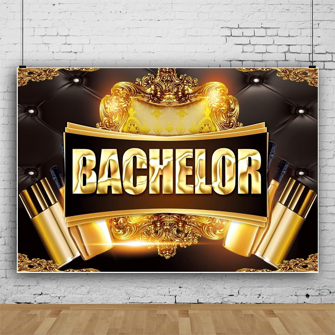 Bachelor Party Backdrops for Man Gold Photography Background Bachelor ...