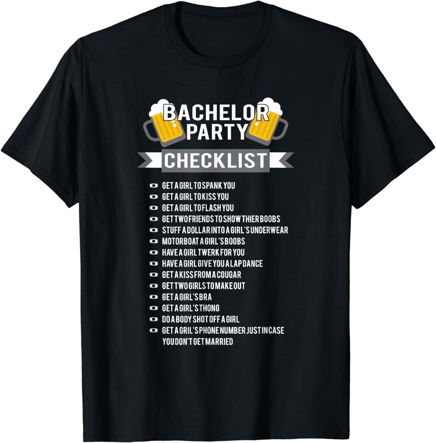 Bachelor Party Checklist Groomsmen Best Man Tee T Shirt - Walmart.com