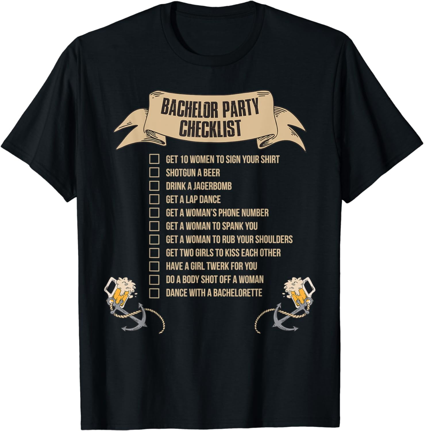 Bachelor Party Checklist T-Shirt - Walmart.com