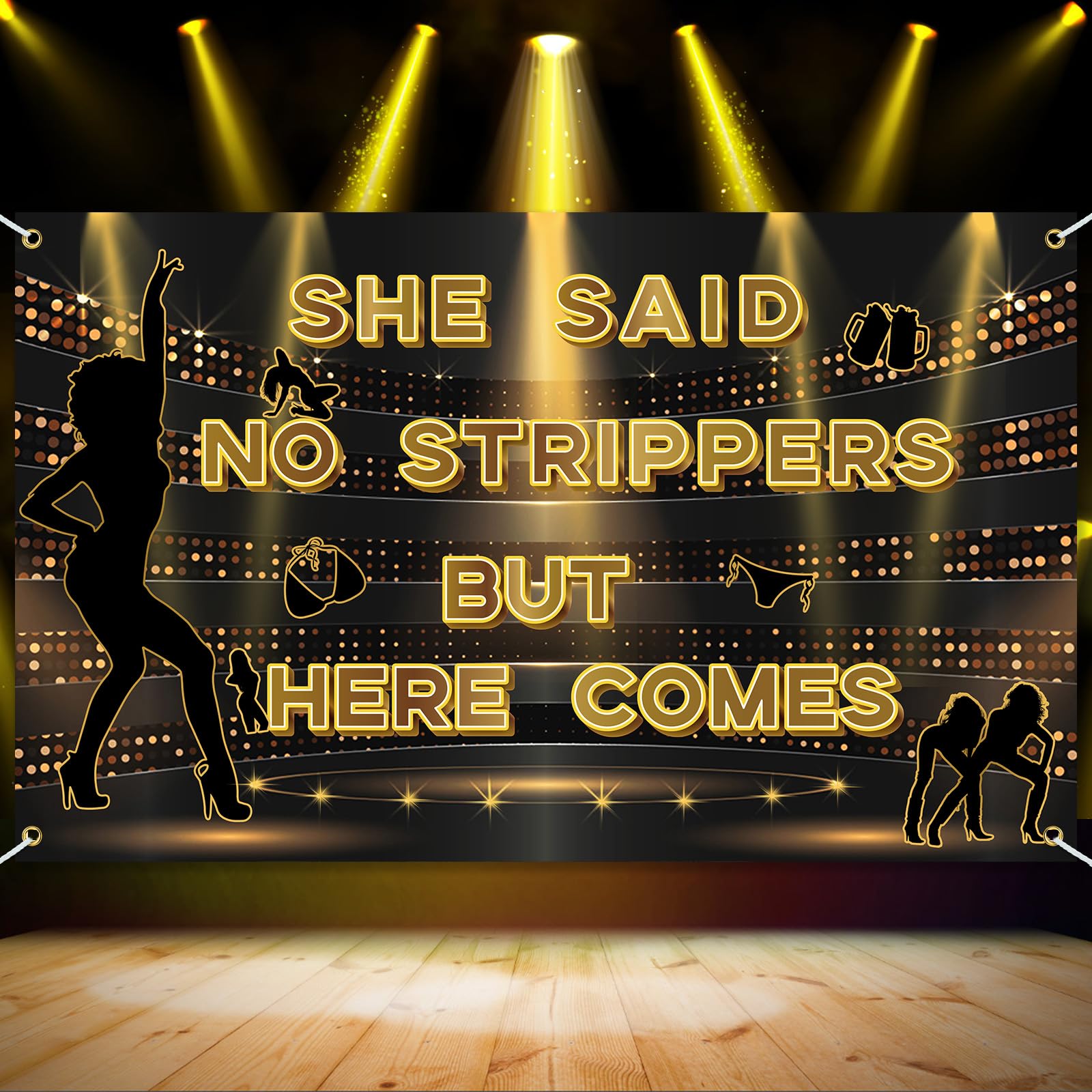 Bachelor Party Decorations for Men, Funny Bachelor Party Banner She ...