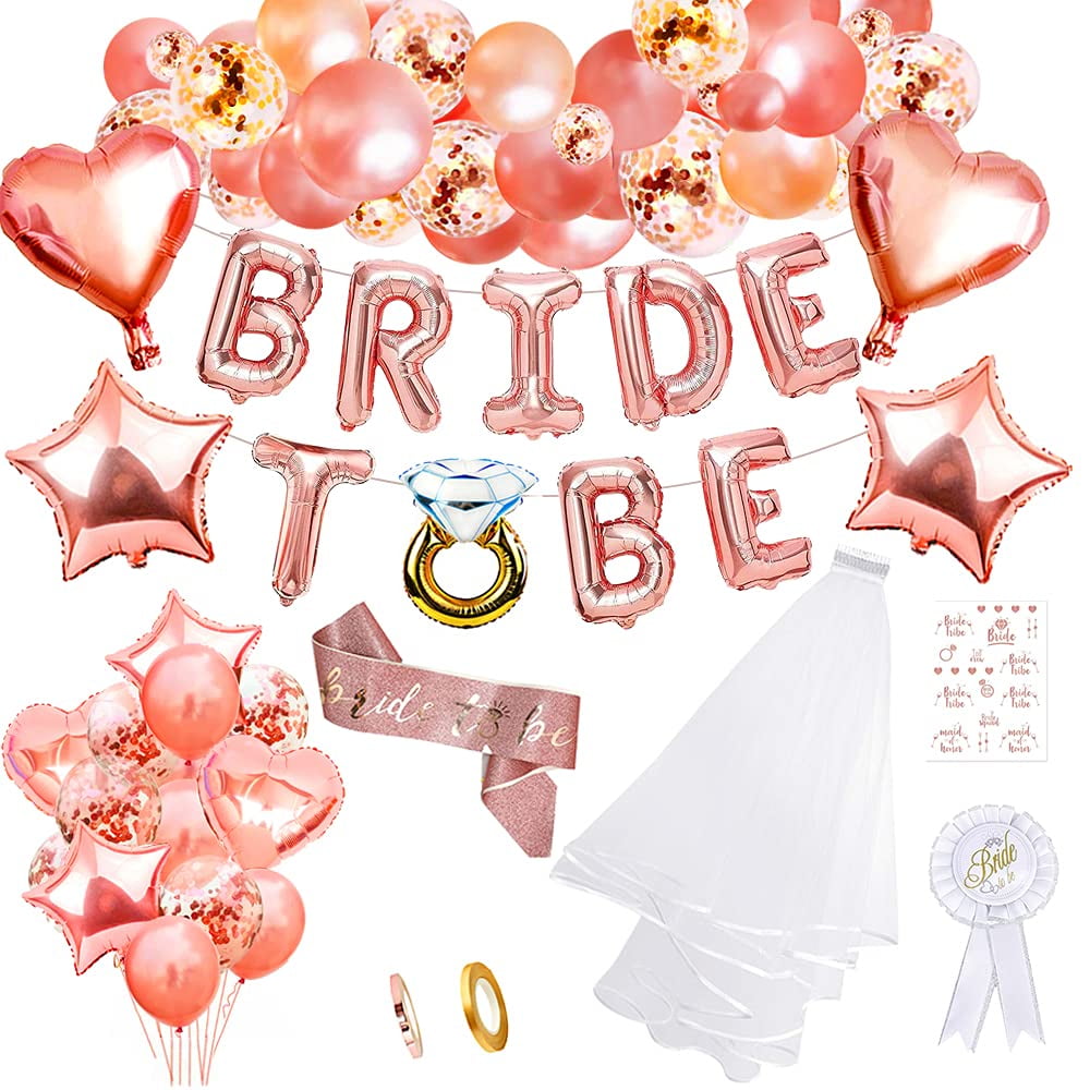 Bachelor Party Decorations Rose Gold Balloon Garland Kit for Girls ...