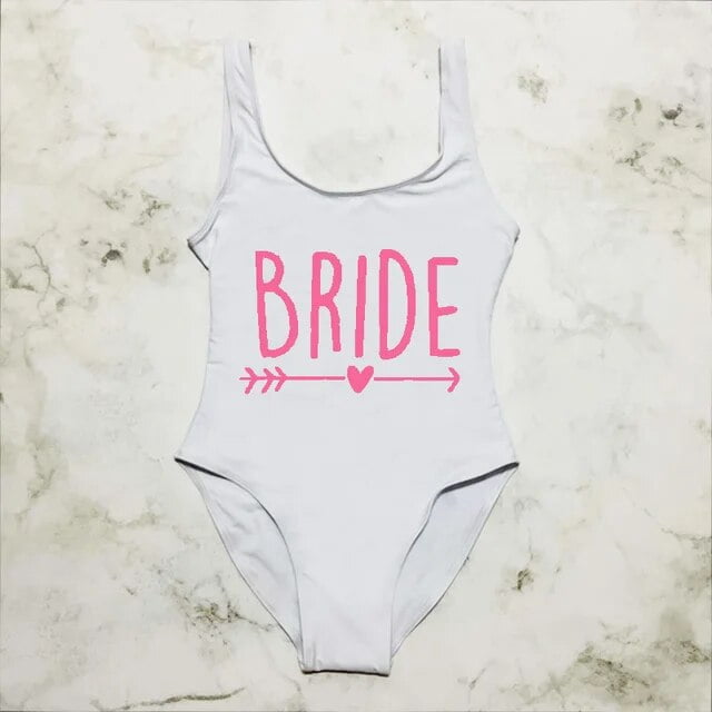 Bachelor Party Sexy One Piece swimsuit BRIDE SQUAD Bathing Suit Women ...