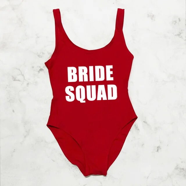 Bachelor Party Sexy One Piece swimsuit BRIDE SQUAD Bathing Suit Women ...