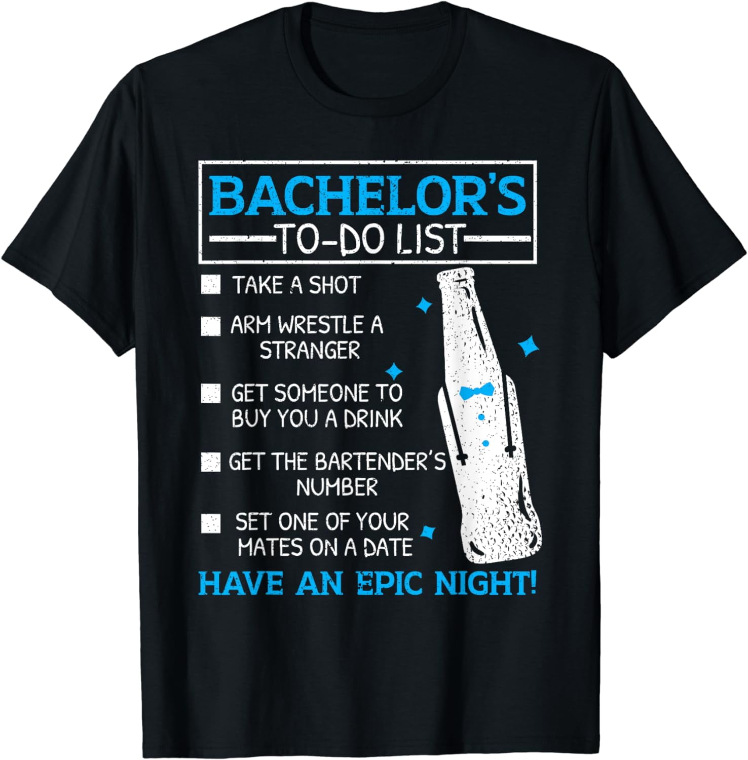 Bachelor To Do List Groom Bride Party Funny Bachelor T-Shirt - Walmart.com
