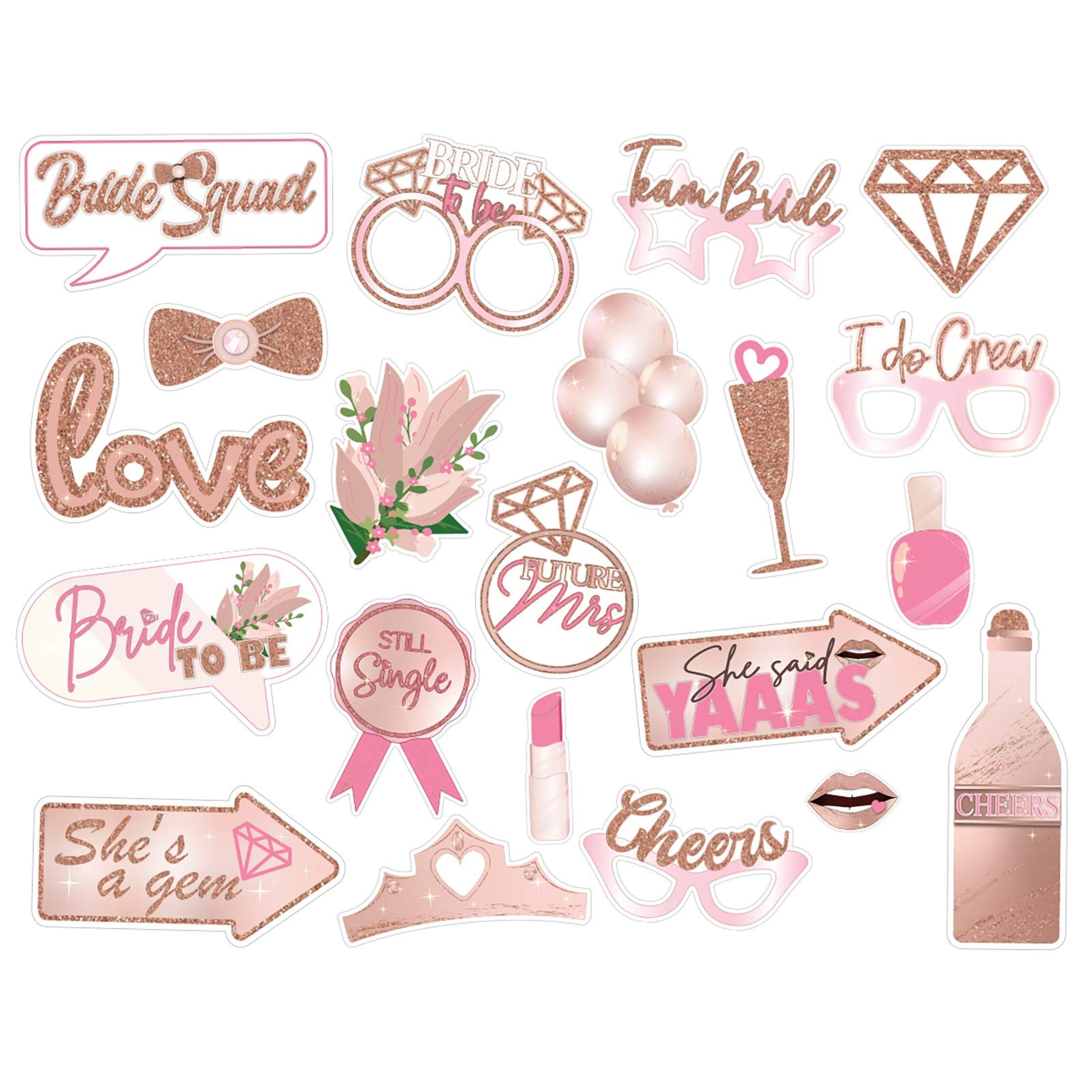 Bachelorette Bash Photo Fun Kit - 21 Playful Props for Memorable ...