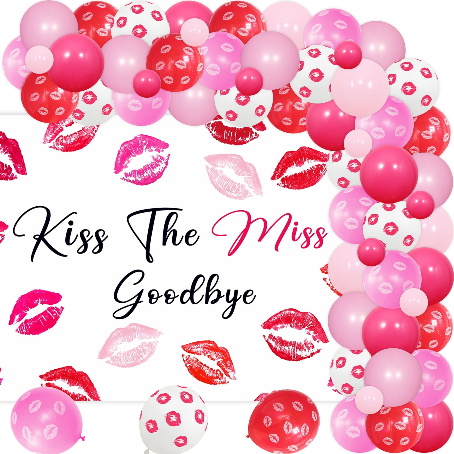 Bachelorette Party Balloon Garland Arch kit Decoration Kiss The Miss ...