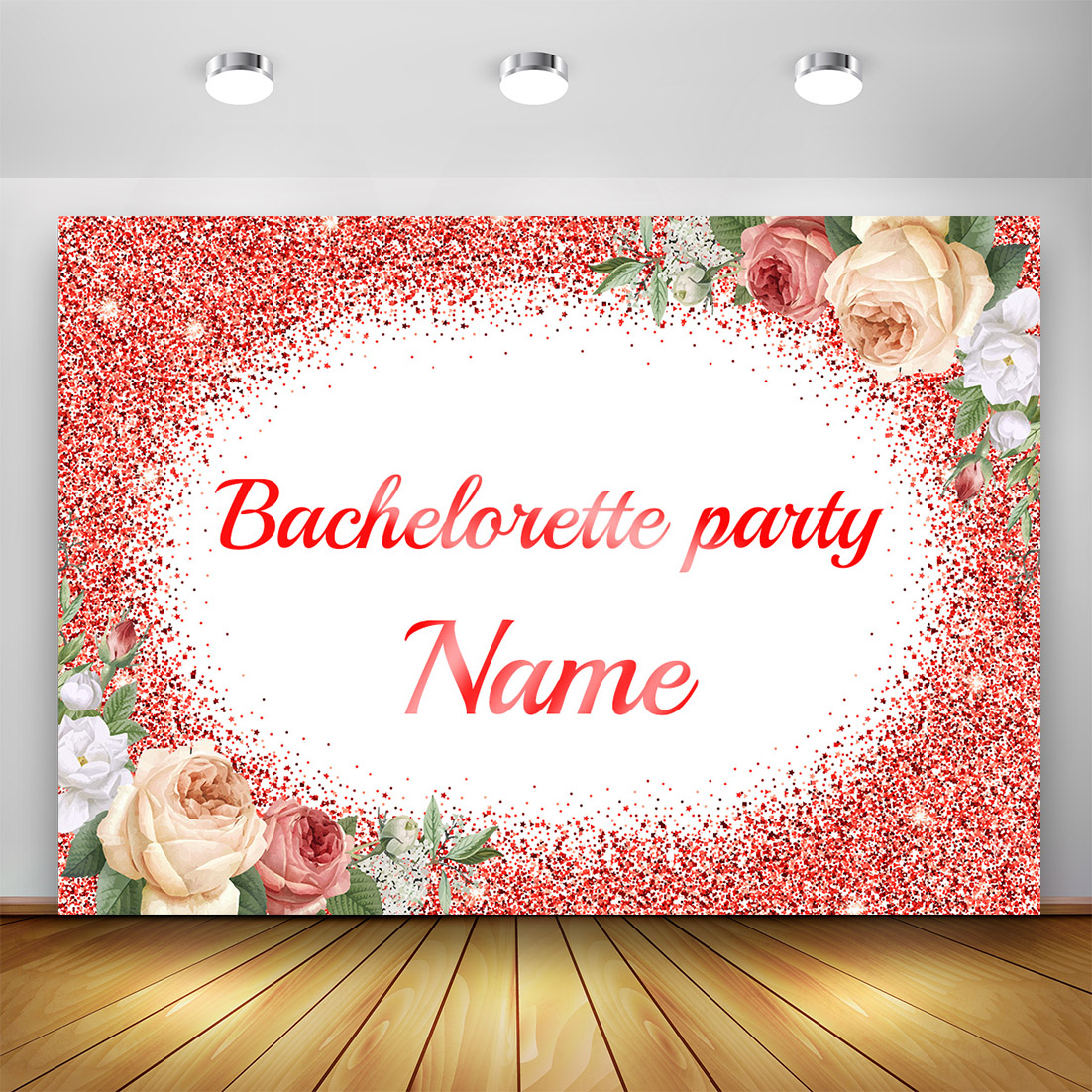 Bachelorette Party Banner Photography Backdrop Custom Name Glitters ...