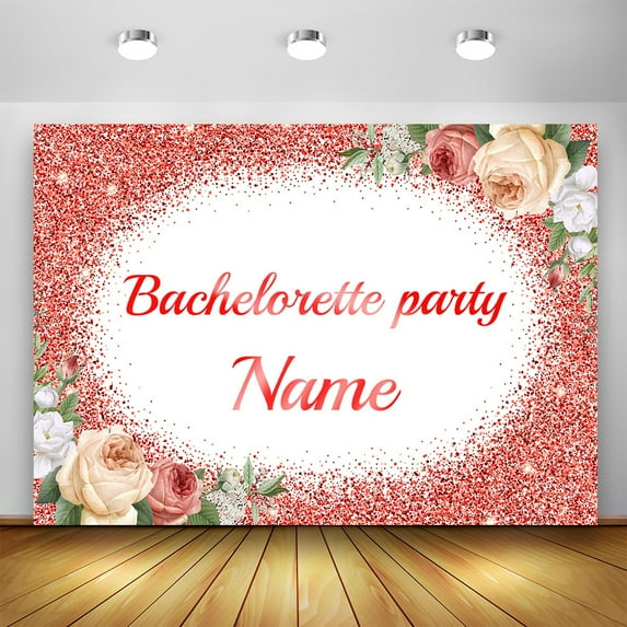 Bachelorette Party Banner Photography Backdrop Custom Name Glitters ...