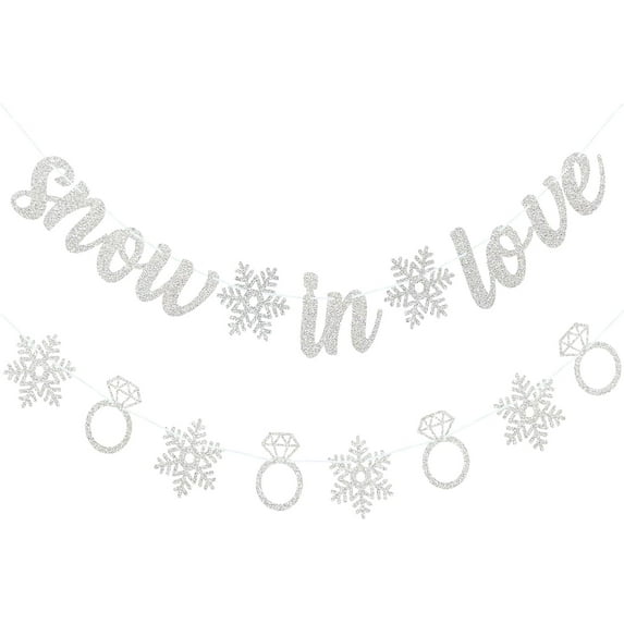 Bachelorette Party Banner, Snow in Love Banner Winter Bridal Shower ...