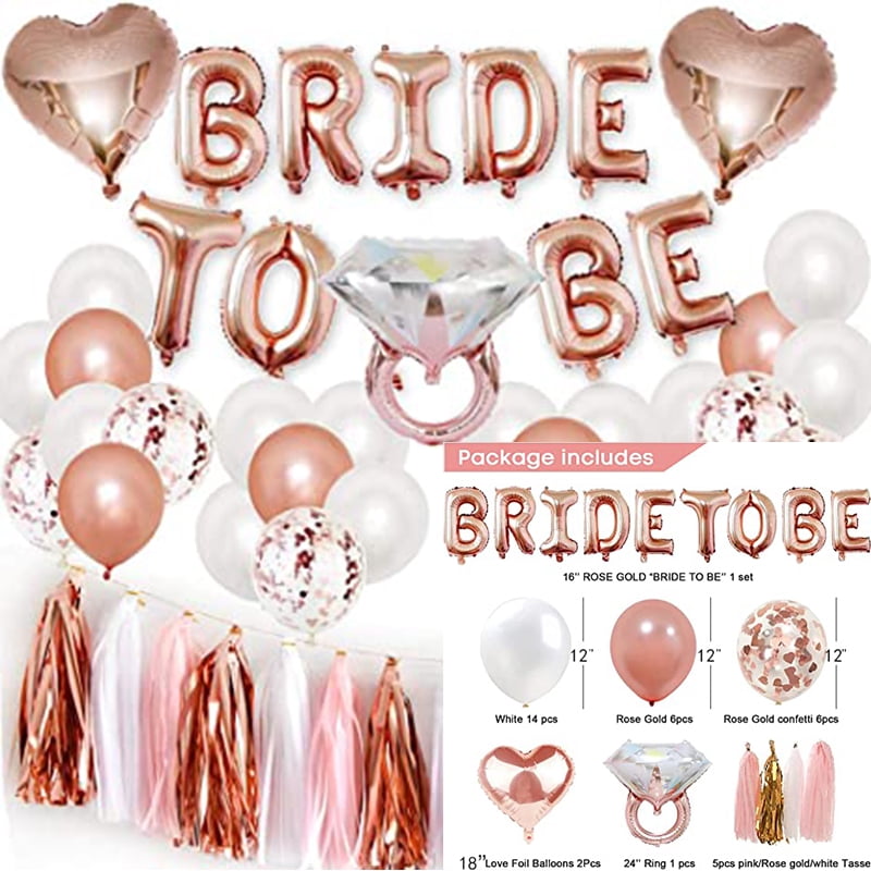 Bachelorette Party Decorations Kits Rose Gold Bridal Shower Party Decor ...