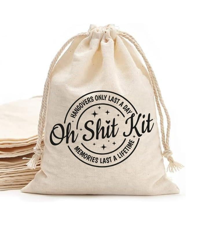 Bachelorette Party Favor Bags, Wedding Survival Recovery Kit Bags, Drawstring Hangover Kit Bags ...
