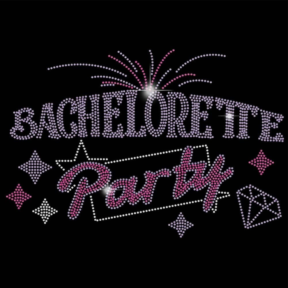 Bachelorette Party Iron on Rhinestones Transfer T-Shirt Heat Transfer ...