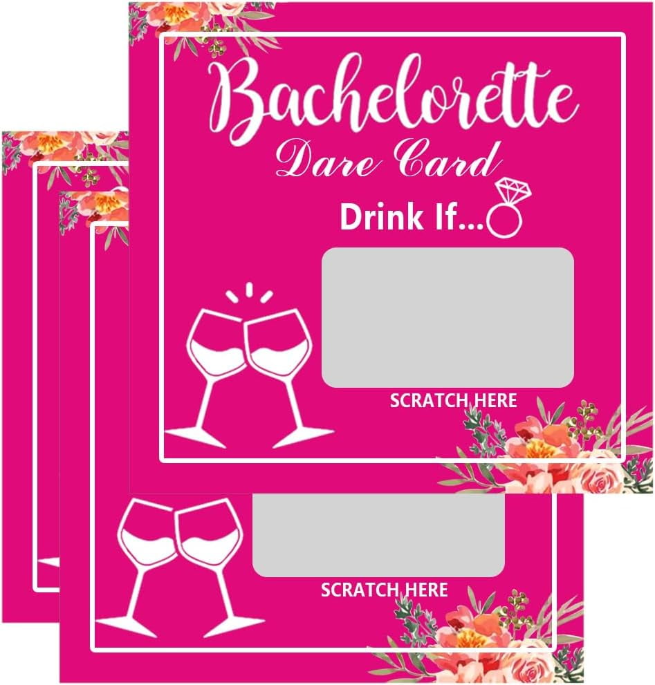 Bachelorette Scratch Dare Card Bridal Shower Games,3.5 inch Blank Cards ...