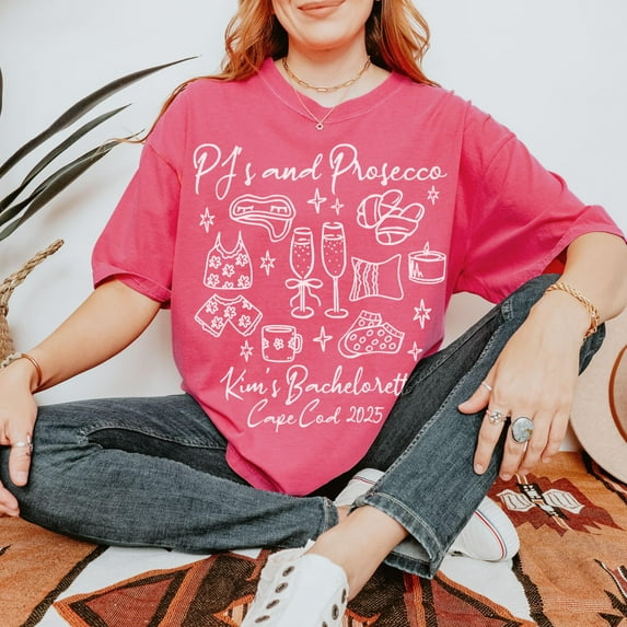 Bachelorette Shirts, Slumber Party Bachelorette, PJs Prosecco, Bach ...