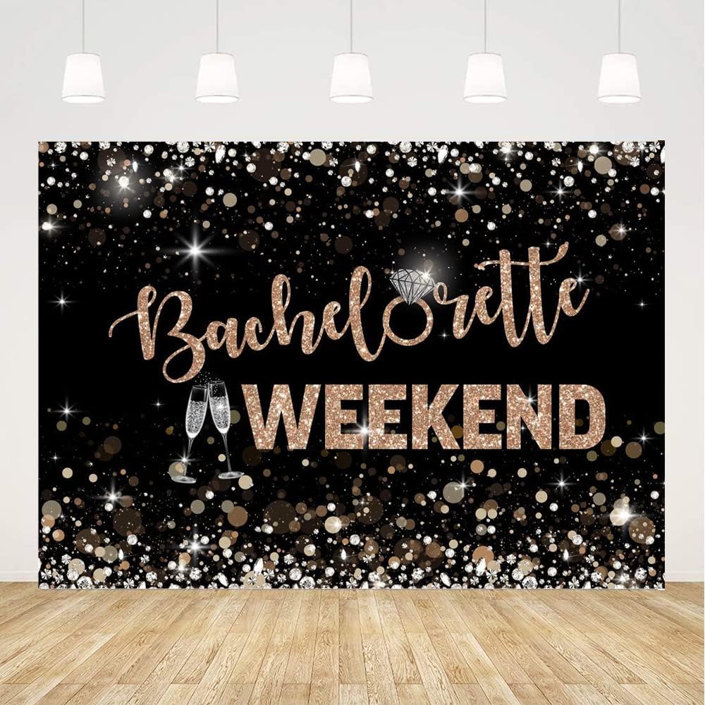 Bachelorette Weekend Backdrop for Parties Glitter Bokeh Dots Champagne ...